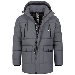 INDICODE Jeans Winterjacke 'Wess' Herren Gr&ouml;&szlig;e M anthrazit / basaltgrau / dunkelgrau