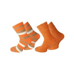 Normani Socken Damen Gr&ouml;&szlig;e 36/41 khaki / orangemeliert / wei&szlig;
