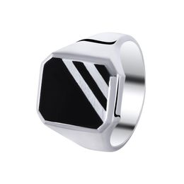 Lucardi Ring Herren Gr&ouml;&szlig;e 64 schwarz / silber
