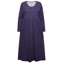 Ulla Popken Kleid Damen Gr&ouml;&szlig;e 46/48 blau / aubergine / pink Winterkleid