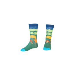 Abgestrumpft Socken 'Camping' Damen Gr&ouml;&szlig;e 39/42 gr&uuml;n