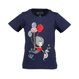 Blue Seven T-Shirt M&auml;dchen Gr&ouml;&szlig;e 122 navy / hellblau / rosa / rot