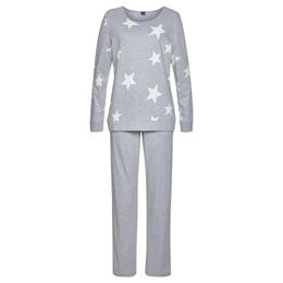 Arizona Pyjama Damen Gr&ouml;&szlig;e XXL grau / wei&szlig; Winterkleid