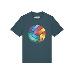 Watapparel T-Shirt 'Volleyball in Watercolor' Herren Gr&ouml;&szlig;e XS petrol / mischfarben