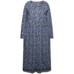 Ulla Popken Kleid Damen Gr&ouml;&szlig;e 62/64 nachtblau / hellblau / wei&szlig; Winterkleid