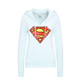 logoshirt Kapuzensweatshirt 'DC Comics - Superman' Damen Gr&ouml;&szlig;e S hellblau