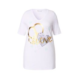 MIAMODA T-Shirt Damen Gr&ouml;&szlig;e 6XL gold / lila / wei&szlig;