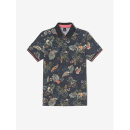 Le Temps Des Cerises Poloshirt 'Dude' Herren Gr&ouml;&szlig;e XL dunkelgr&uuml;n / apricot / schwarz