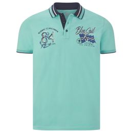 Jan Vanderstorm Poloshirt 'Olfgir' Herren Gr&ouml;&szlig;e XL marine / t&uuml;rkis / schwarz / wei&szlig;
