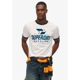 Superdry & Co T-Shirt Herren Gr&ouml;&szlig;e XL navy / aqua / wei&szlig;