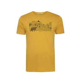 Greenbomb T-Shirt 'Animal Bearland' Herren Gr&ouml;&szlig;e XXL safran / tanne / schwarz