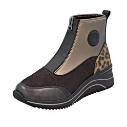 Remonte Ankle Boots Damen Gr&ouml;&szlig;e 45 umbra / dunkelbraun / gold / schwarz Winterschuhe