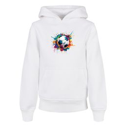 F4NT4STIC Sweatshirt 'Colorful Soccer Ball Graphic Design' Jungen Gr&ouml;&szlig;e 146/152 cyanblau / lila / orange / wei&szlig;