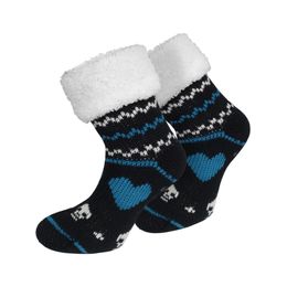 Normani Socken Damen Gr&ouml;&szlig;e 36/40 cyanblau / schwarz / wei&szlig;