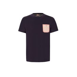 Distretto12 T-Shirt 'Fiam Ramos' Herren Gr&ouml;&szlig;e XL dunkelblau / pink / wei&szlig;
