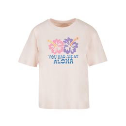 F4NT4STIC T-Shirt 'You Had Me At Aloha' Damen Gr&ouml;&szlig;e XS blau / gelb / lavendel / rosa / hellpink