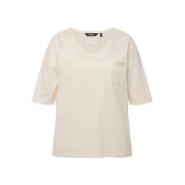Ulla Popken T-Shirt Damen Gr&ouml;&szlig;e M/L beige