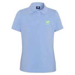 POLO SYLT Poloshirt M&auml;dchen Gr&ouml;&szlig;e 146/152 hellblau / limone