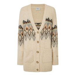Pepe Jeans Strickjacke 'HELIA' Damen Gr&ouml;&szlig;e L beige / braun / grau / dunkelorange