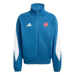 adidas Performance Sportsweatjacke 'FFR' Herren Gr&ouml;&szlig;e S cyanblau / hellrot / wei&szlig;