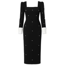 Woman Vision Kleid Damen Gr&ouml;&szlig;e 42 schwarz / perlwei&szlig; Winterkleid