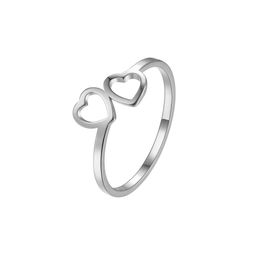 Hey Happiness Ring 'Connected Hearts' Damen Gr&ouml;&szlig;e 57 silber