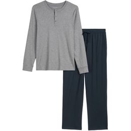 Marc O'Polo Marc O'polo Pyjama ' Mix N Match Cotton ' Herren Gr&ouml;&szlig;e XL dunkelblau / graumeliert