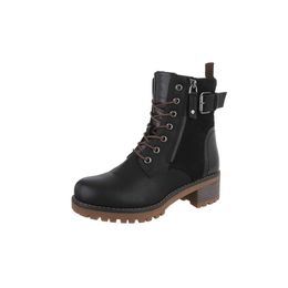Ital-Design Schn&uuml;rstiefelette Damen Gr&ouml;&szlig;e 40 braun / schwarz Winterschuhe