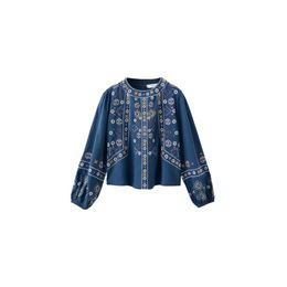 Mango Kids Bluse 'Rania' M&auml;dchen Gr&ouml;&szlig;e 134 marine / gelb / wei&szlig;