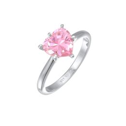 Elli Ring 'Herz' Damen Gr&ouml;&szlig;e 56 rosa / silber