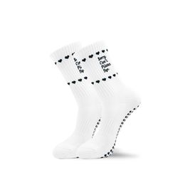 Grippyglow Sportsocken 'Pilates Socken aus Baumwolle mit Spruch (2er Pack)' Damen Gr&ouml;&szlig;e 36/41 wei&szlig;