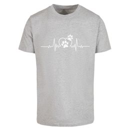 F4NT4STIC T-Shirt 'Heartbeat Dog Love' Herren Gr&ouml;&szlig;e L graumeliert / wei&szlig;