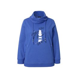 Ulla Popken Sweatshirt Damen Gr&ouml;&szlig;e M/L dunkelblau / wei&szlig;
