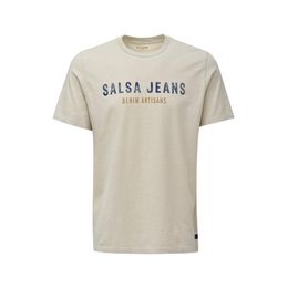 Salsa Jeans T-Shirt Herren Gr&ouml;&szlig;e S beige / blau / braun