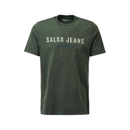 Salsa Jeans T-Shirt Herren Gr&ouml;&szlig;e L creme / gr&uuml;n