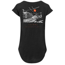F4NT4STIC T-Shirt 'Escape Discover the World Town Train Station' Damen Gr&ouml;&szlig;e 5XL orange / schwarz / wei&szlig;