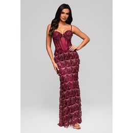 Ombre Abendkleid Damen Gr&ouml;&szlig;e 36 bordeaux Winterkleid