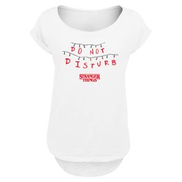 F4NT4STIC T-Shirt 'Stranger Things Do Not Disturb Netflix TV Series' Damen Gr&ouml;&szlig;e 4XL dunkelgr&uuml;n / rot / schwarz / wei&szlig;