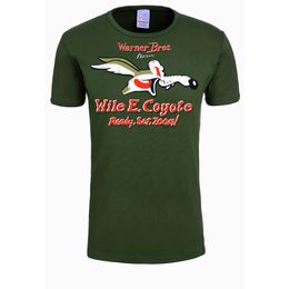 logoshirt T-Shirt 'Coyote' Damen Gr&ouml;&szlig;e S oliv / mischfarben