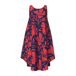 Ulla Popken Kleid Damen Gr&ouml;&szlig;e 58/60 dunkelblau / rot Winterkleid