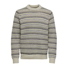 Only & Sons Only & Sons Pullover 'ONSMusa' Herren Gr&ouml;&szlig;e M beige / grau / tanne / wei&szlig;