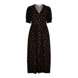 Apricot Polka Dot Button-Down Midi Dress ' ' Damen Gr&ouml;&szlig;e 44 schwarz Winterkleid
