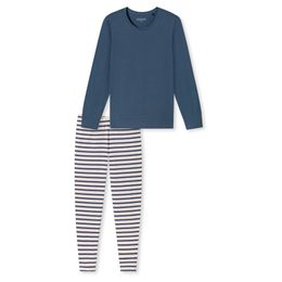 Schiesser Pyjama 'Casual Essentials' Damen Gr&ouml;&szlig;e S blau Winterkleid