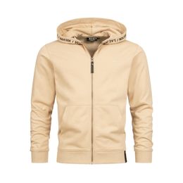INDICODE Jeans Sweatjacke' Mobil ' Herren Gr&ouml;&szlig;e XXL beige / schwarz