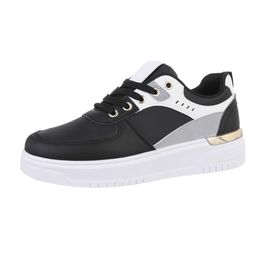 Ital-Design Sneaker low Damen Gr&ouml;&szlig;e 40 gold / grau / schwarz / wei&szlig;