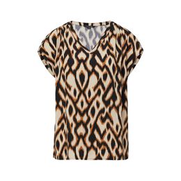 comma, COMMA Bluse Damen Gr&ouml;&szlig;e 4XL creme / cognac / schwarz