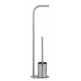 Wenko Stand WC-Garnitur 'Levante' Herren Gr&ouml;&szlig;e B: 18cm x H: 63cm x T: 13cm silber