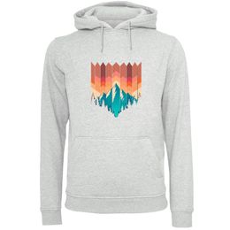 F4NT4STIC Sweatshirt 'Berg Sonnenuntergang Geometrisch' Herren Gr&ouml;&szlig;e XS braun / graumeliert / petrol / orange