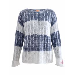 Liks. Munich Pullover 'Strickpullover mit Streifen und Stickerei am Arm' Damen Gr&ouml;&szlig;e XS blue denim