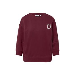 comma, Comma Casual Identity Sweatshirt Damen Gr&ouml;&szlig;e 4XL/5XL bordeaux / wei&szlig;
